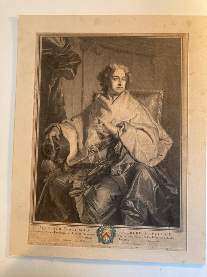 Gravure Portrait XVIIIe Hyacinthe Rigaud Jean Audran Francois Robert ...