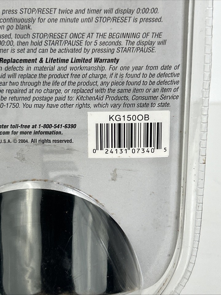 SEALED KitchenAid Digital Timer Cook’s Series KG150OB Black Rotating ...