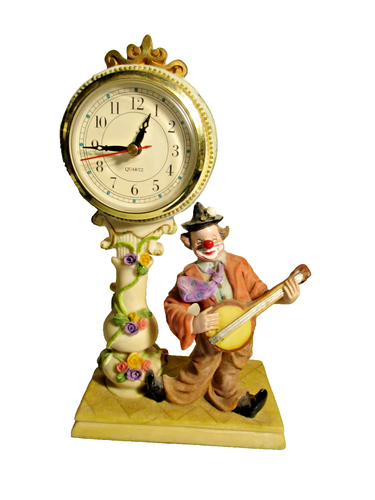 Vintage Crosa Quartz Clock Clown Stue Figurine | eBay