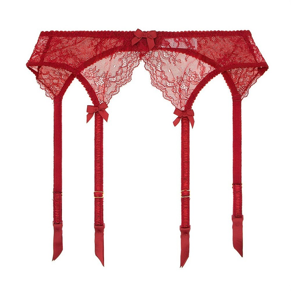Sexy Women's Lace Floral Garter Belts 4 Straps Suspender Transparent ...