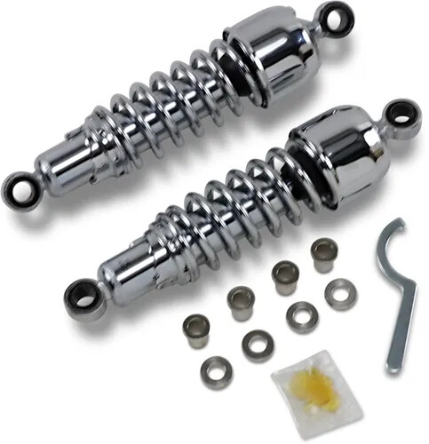 DS Chrome 11.5in Rear Shock Absorber Pair Harley Sportster 883 Hugger ...