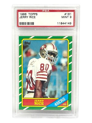 1986 Topps Jerry Rice San Francisco 49ers Rookie Card RC #161 PSA 9 HOF ...