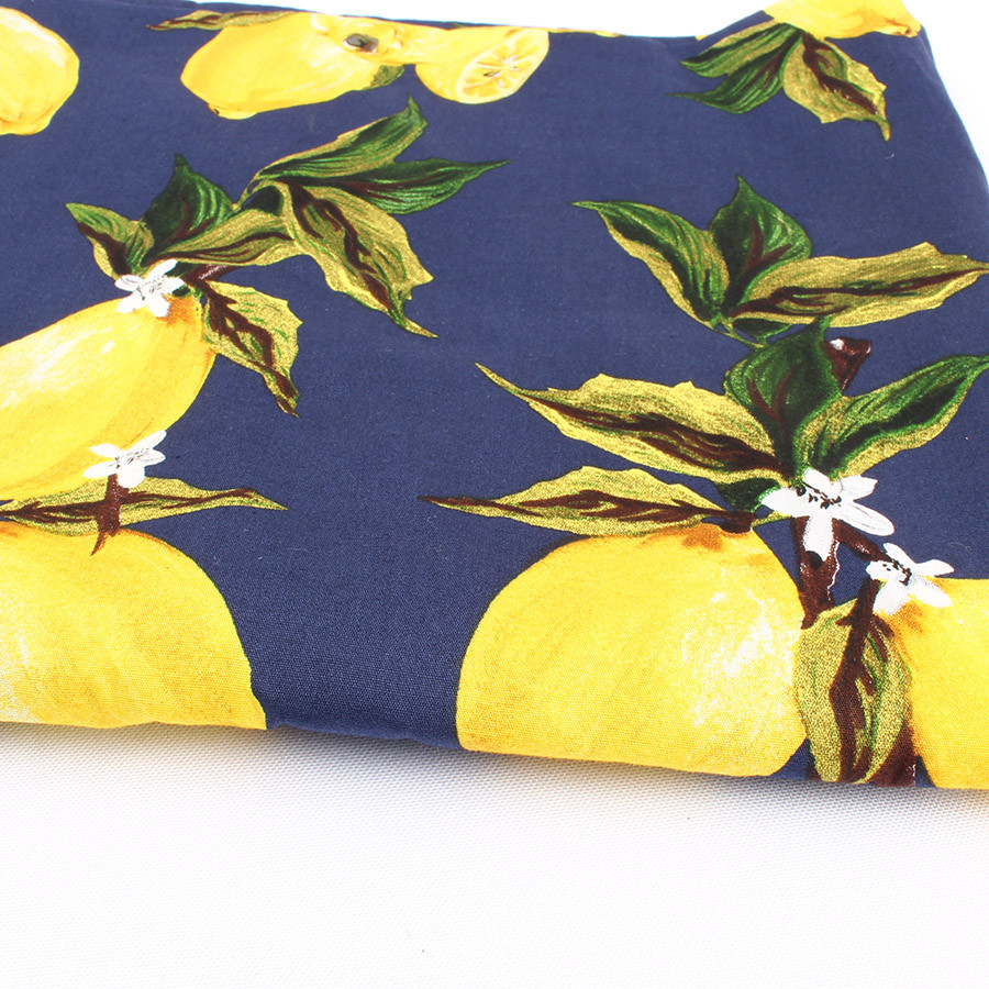 cotton fabric Lemon Printed Poplin for women children clothing Fabric ...