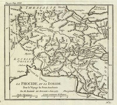 1787 Bocage Map of Phocis and Doris, Ancient Greece | eBay UK