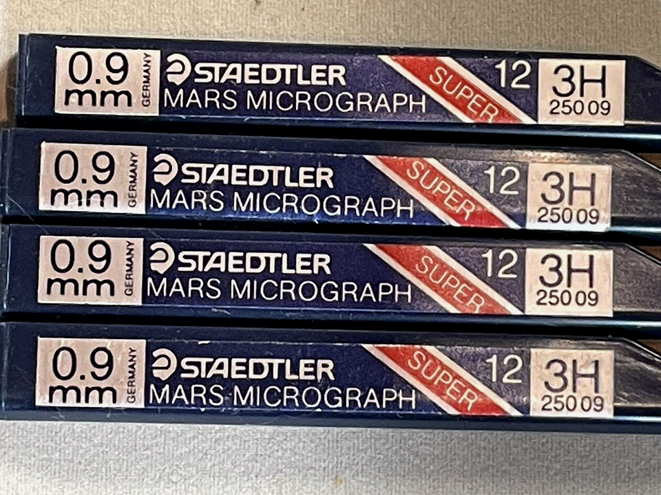 QTY 48 STAEDTLER MARS MICROGRAPH SUPER MINES FINE LEAD, 0.9mm 3H | eBay