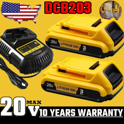 Battery / Charger Replacement For Dewalt 20V 20 Volt 3.0Ah DCB201 ...