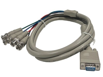 D-Sub 15-in SVGA Male to 4 BNC Male RGBS RGB Breakout Cable Ultra 6FT ...