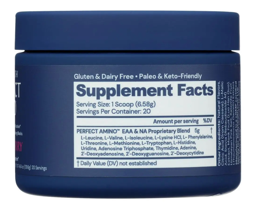 Bodyhealth Perfect Amino (20 Servings) Essential Amino Acid Powder, 4.6 ...