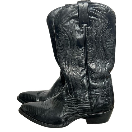 Dan Post Exotic Teju Lizard Black Cowboy Boots, SIZE 9D Great Condition ...
