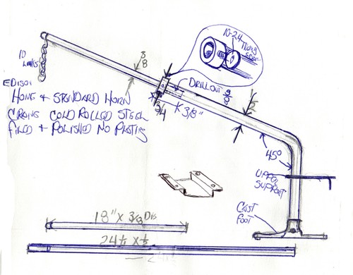 Horn crane for an Edison Standard / Home Phonograph (Reproduction) | eBay