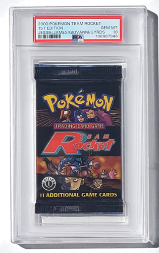 PSA 10 TEAM ROCKET 1st Edition Sealed Booster Pack Pokémon Jessie Jessi ...