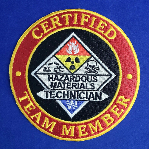 HAZARDOUS MATERIALS TECHNICIAN PATCH: 3-1/2" Embroidered Patch, Item ...