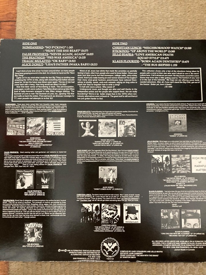 Oops! Wrong Stereotype, Comp, 12” Vinyl, 1988, Punk Rock, Spoken Word ...