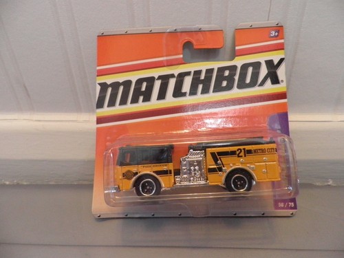 Matchbox 56/75, Pierce Dash "Metro City" Fire Engine (yellow) , carded ...