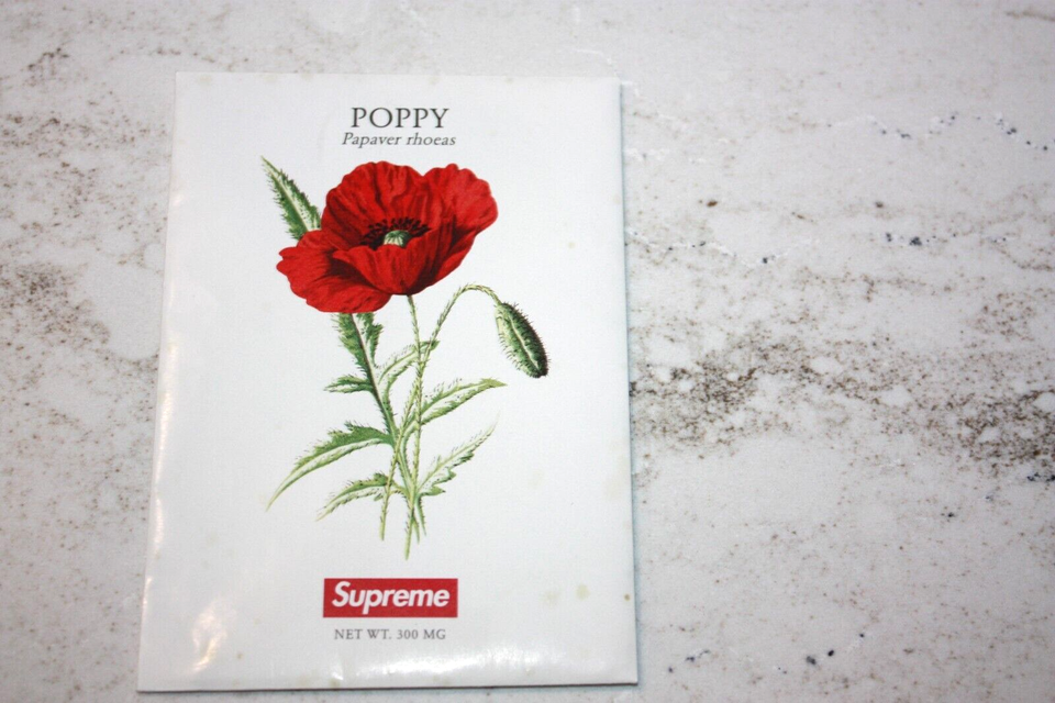 SUPREME POPPY SEEDS Pack SS18 New Papaver Rhoeas packaged FLOWERS Box ...