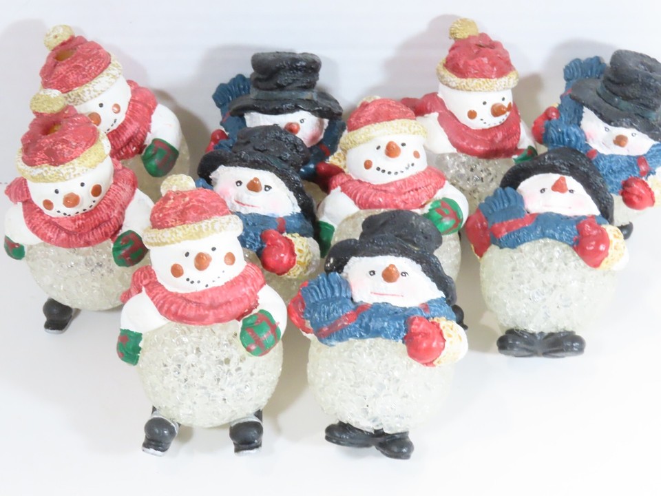 Popcorn Plastic Resin Snowman String Mini Light Covers Christmas 10 ct ...