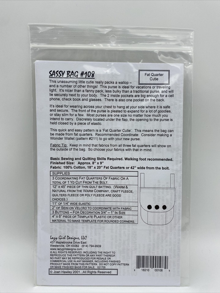 Lazy Girl Design Sassy Bag Sewing Pattern Shoulder Bag Purse Handbag ...