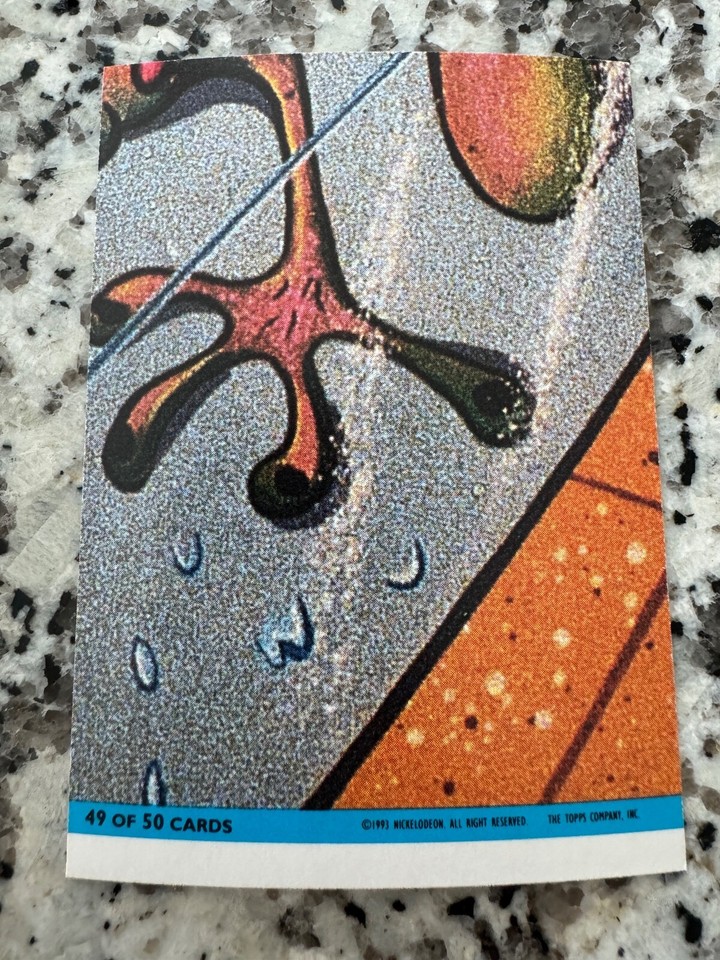 1993 Topps Ren and Stimpy PRISMATIC card #49 MY COUNTRY REEKS OF TREES ...