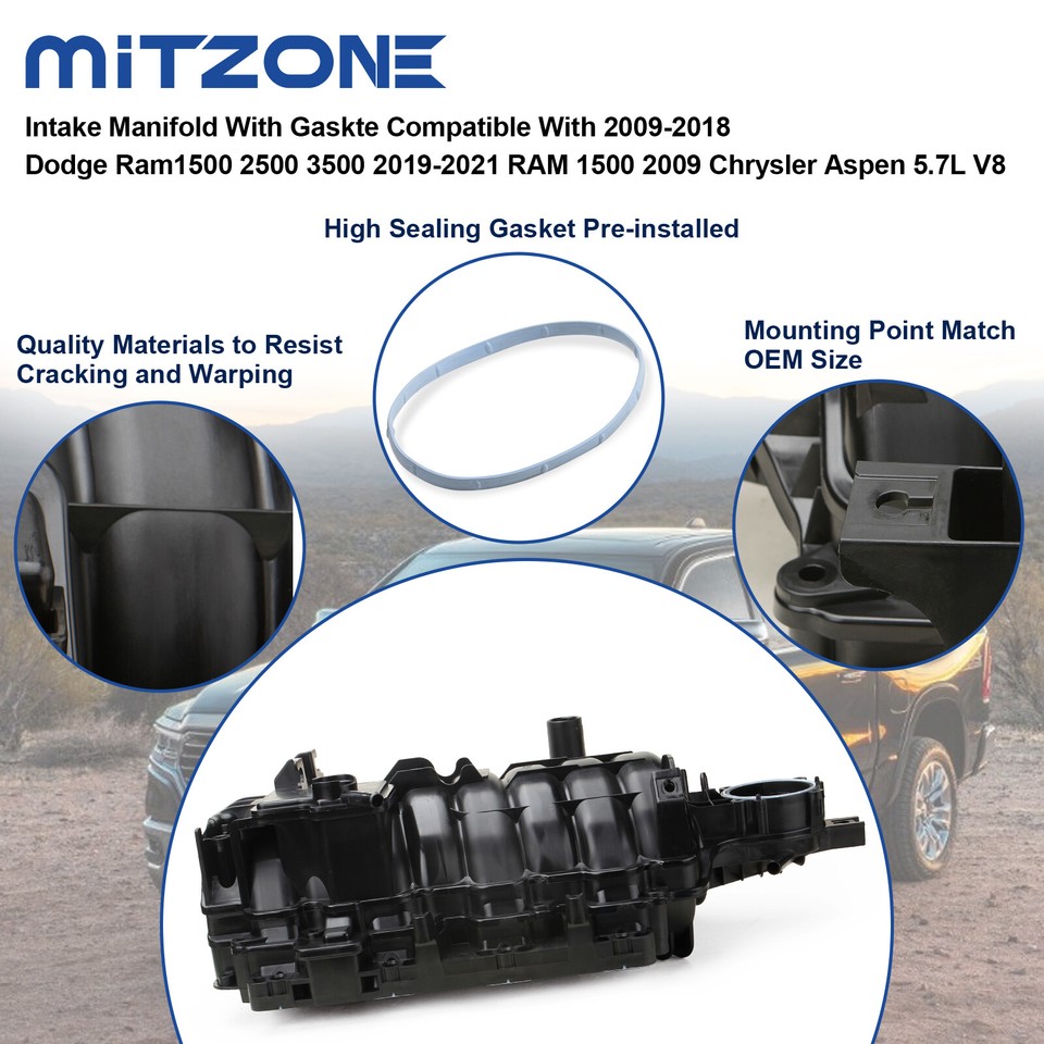 Intake Manifold for 09-10 Dodge Ram 1500 2500 3500 11-24 Ram 1500 2500 ...