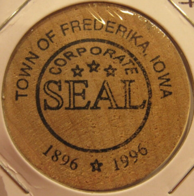 1996 Frederika, IA Centennial Wooden Nickel - Token Iowa | eBay
