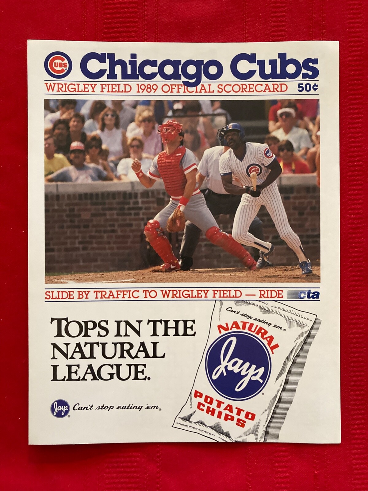 1989 MLB Chicago Cubs scorecard / Phillies / Dawson / Sandberg / Maddux ...
