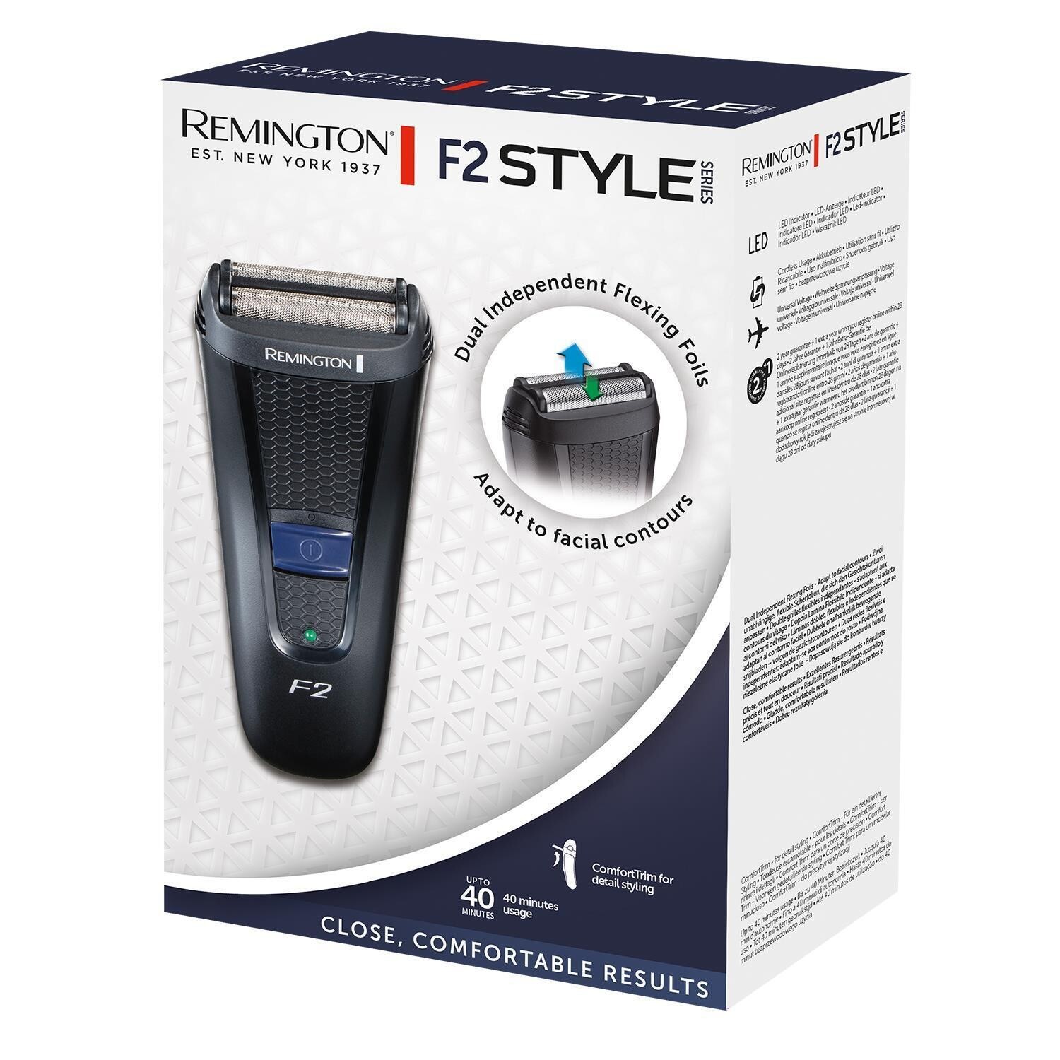 Remington F2 Style Mens Cordless Electric Foil Shaver Razor Pop Up ...