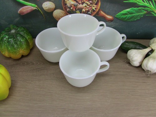 Pyrex - 2 x Vintage Milk White Glass Tea Coffee Mugs / Cups | eBay ...