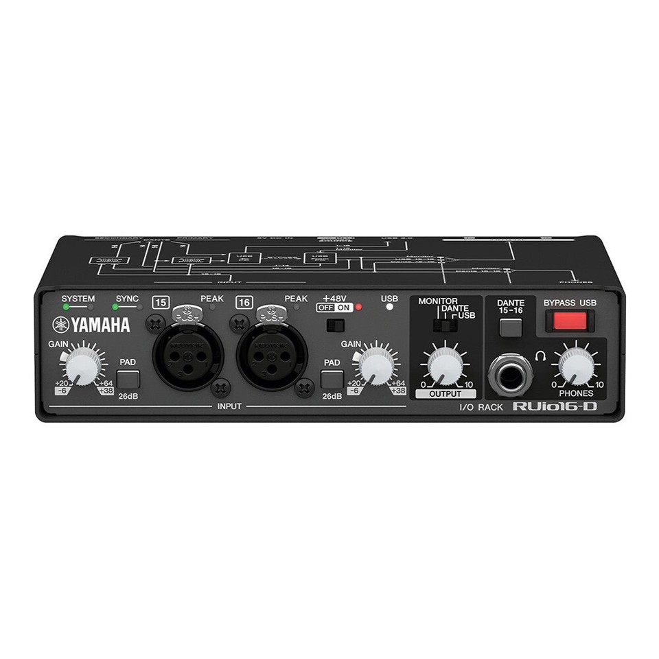 Yamaha RUio16-D Dante & USB & Analog Interface Input Output Rack I/O F ...