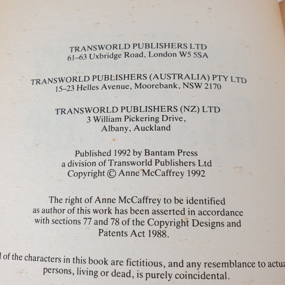 Vtg Crystal Singer & Crystal Line ANNE McCAFFREY Trilogy Set 1982 USA H ...