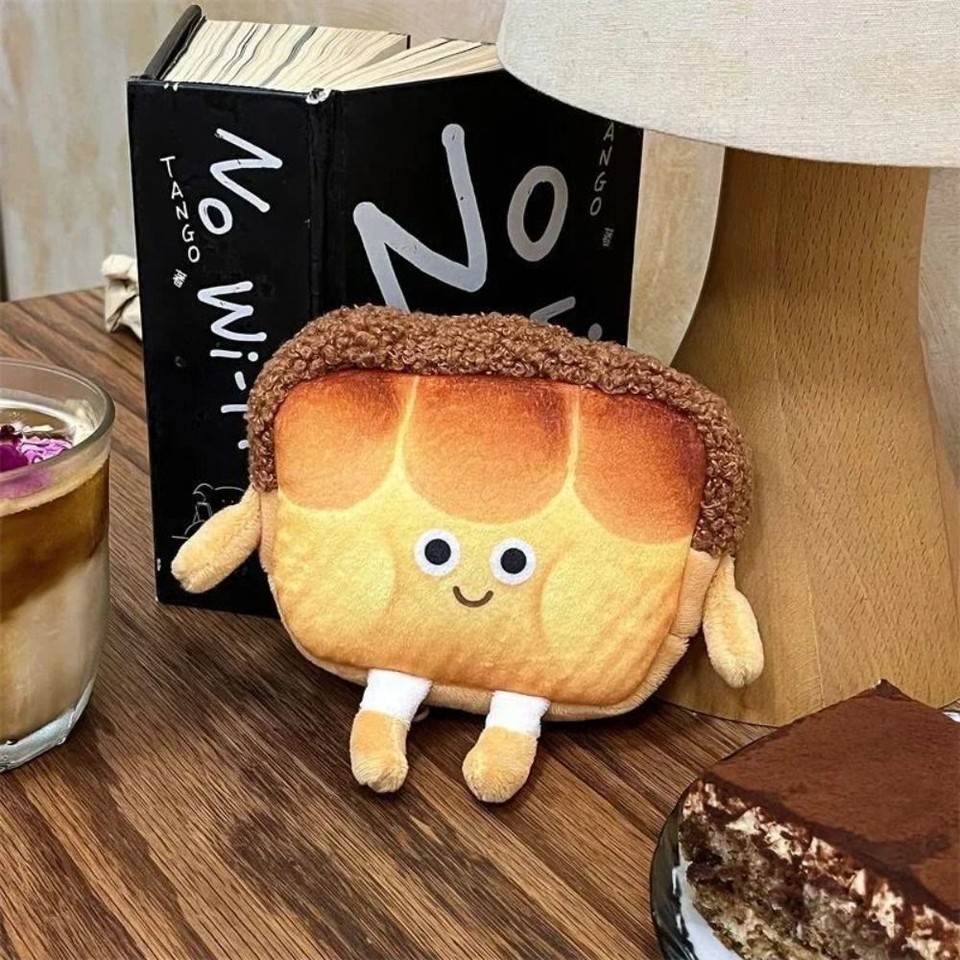 Cartoon Toast Bread Expression Coin Purse Mini Plush Key Chain Bags Student | eBay Australia