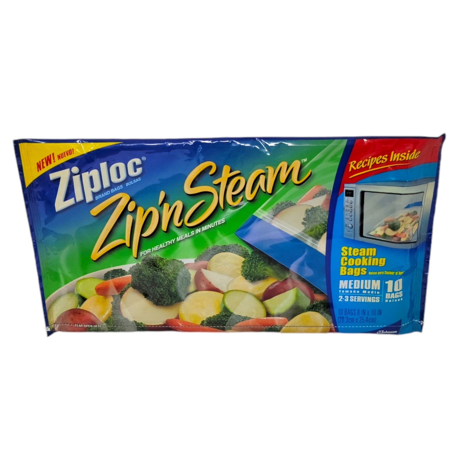 Ziploc Zip N Steam Medium Cooking Bag Microwave Pack of 10 Discontinued ...