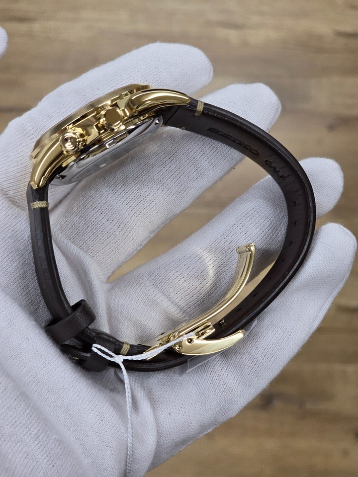 Seiko Prospex Gold Case Green Dial Leather Strap Mens Watch SPB210 | eBay