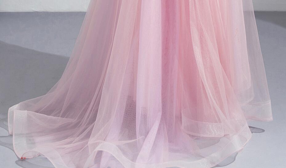 Chic Pink Princess Fairy Dress Tulle Evening Dresses Party Prom ...