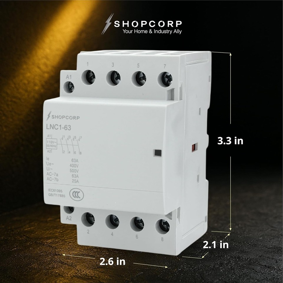 4 Pole Contactor 120v Coil Normally Open NO 60 amp IEC 400V AC ...