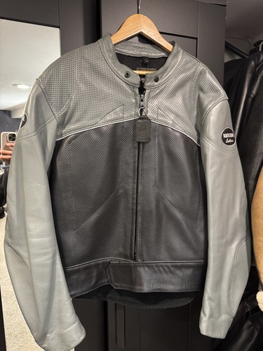 VANSON PERFORATED ARMOR LEATHER JACKET SIZE 48 | eBay