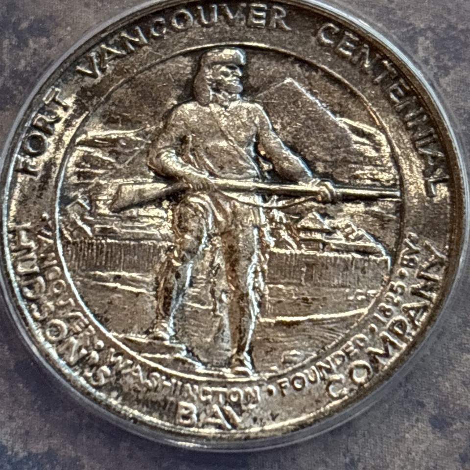 1925 50 Cent ANACS AU 58 Fort Vancouver Centennial Hudson’s Bay Company ...