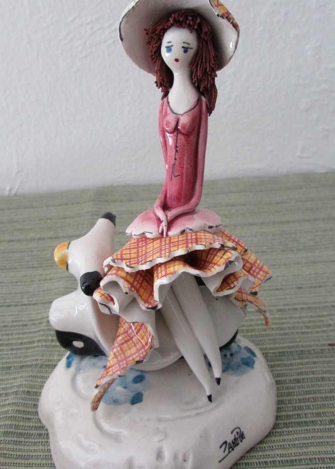 Lino Zampiva Spaghetti Hair Lady on Vespa Scooter Italy Figurine & Box ...