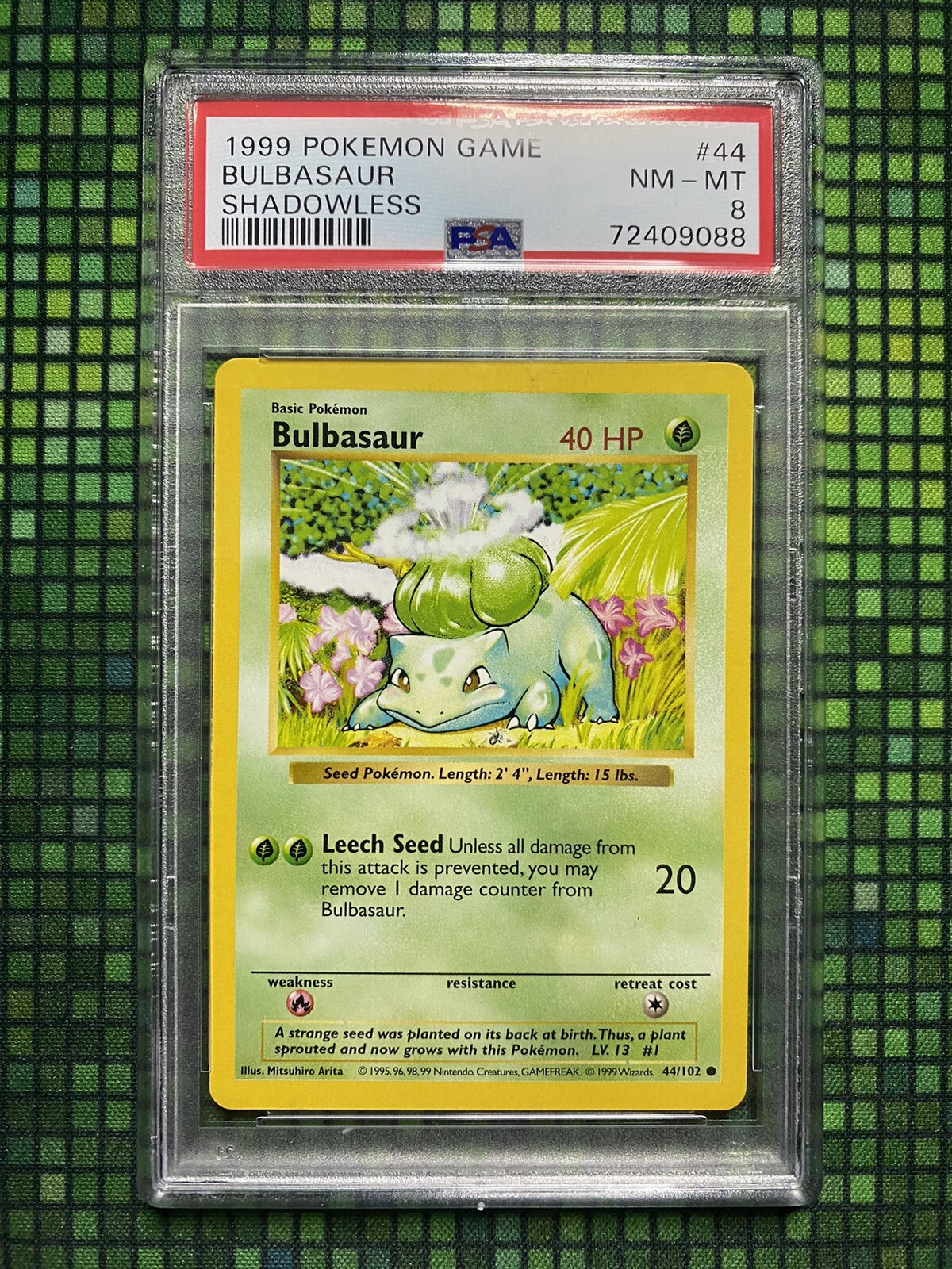 Pokémon TCG Bulbasaur Base Set 44/102 Regular Shadowless Common for ...