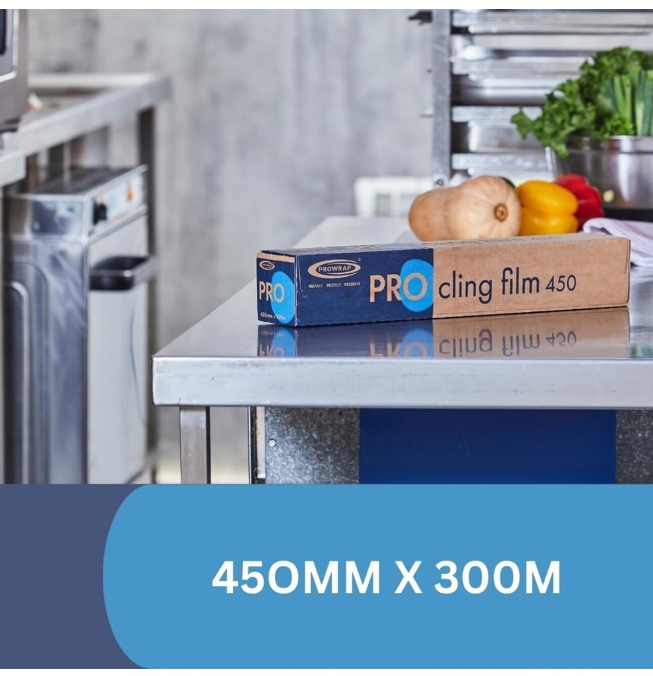 18" Catering Cling Film Cutter Box 450mm x 300m Food wrap Prowrap | eBay UK