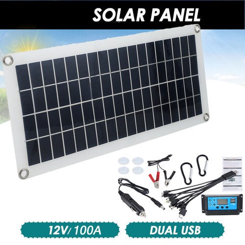 100W 12V Solar Panels Kit Battery Charger w/ 100A Controller Caravan ...