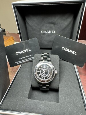 Chanel J12 Caliber 12.1 38MM H5697 Black Lacquer Unisex Brand New. | eBay