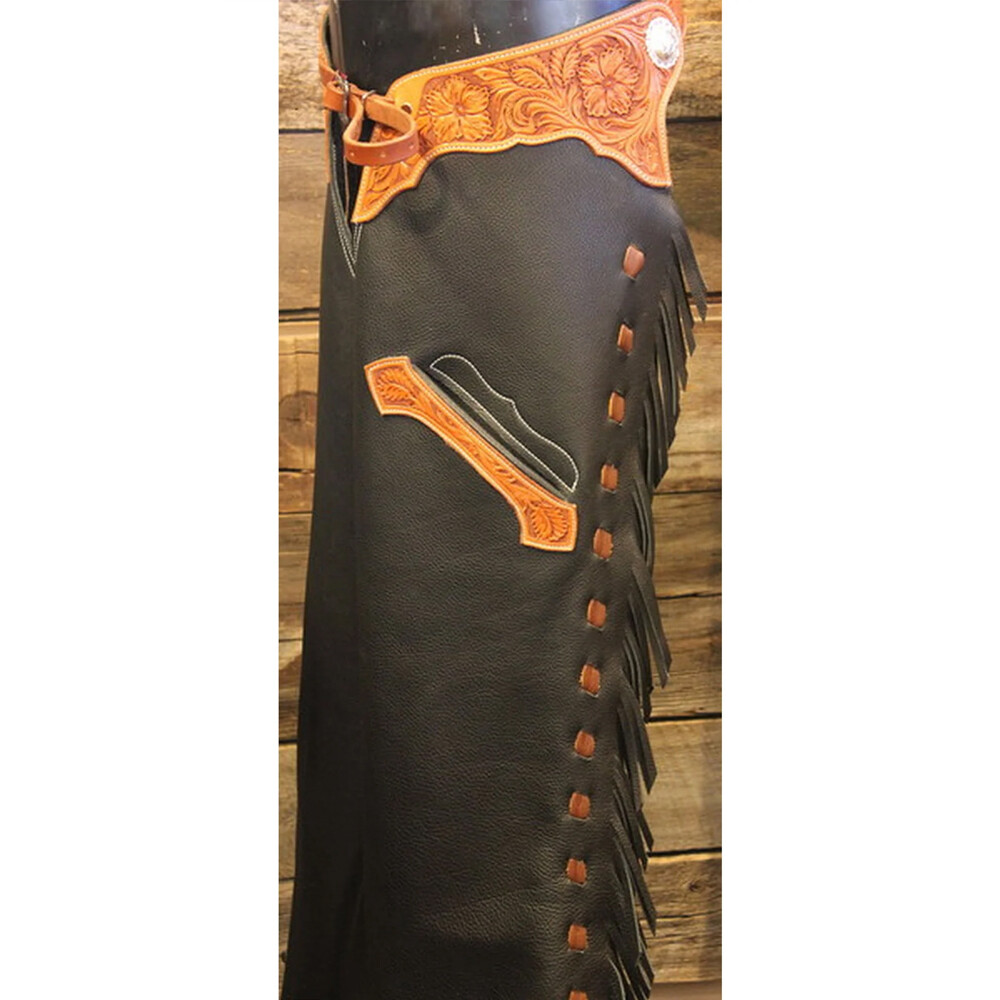 Custom Handmade Floral Chink Western Leather Chaps, Leather Chinks ...
