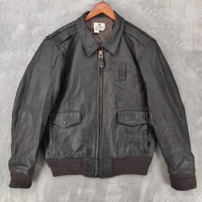 Vintage VF Imagewear Leather Bomber Border Patrol Jacket Men 44L ...