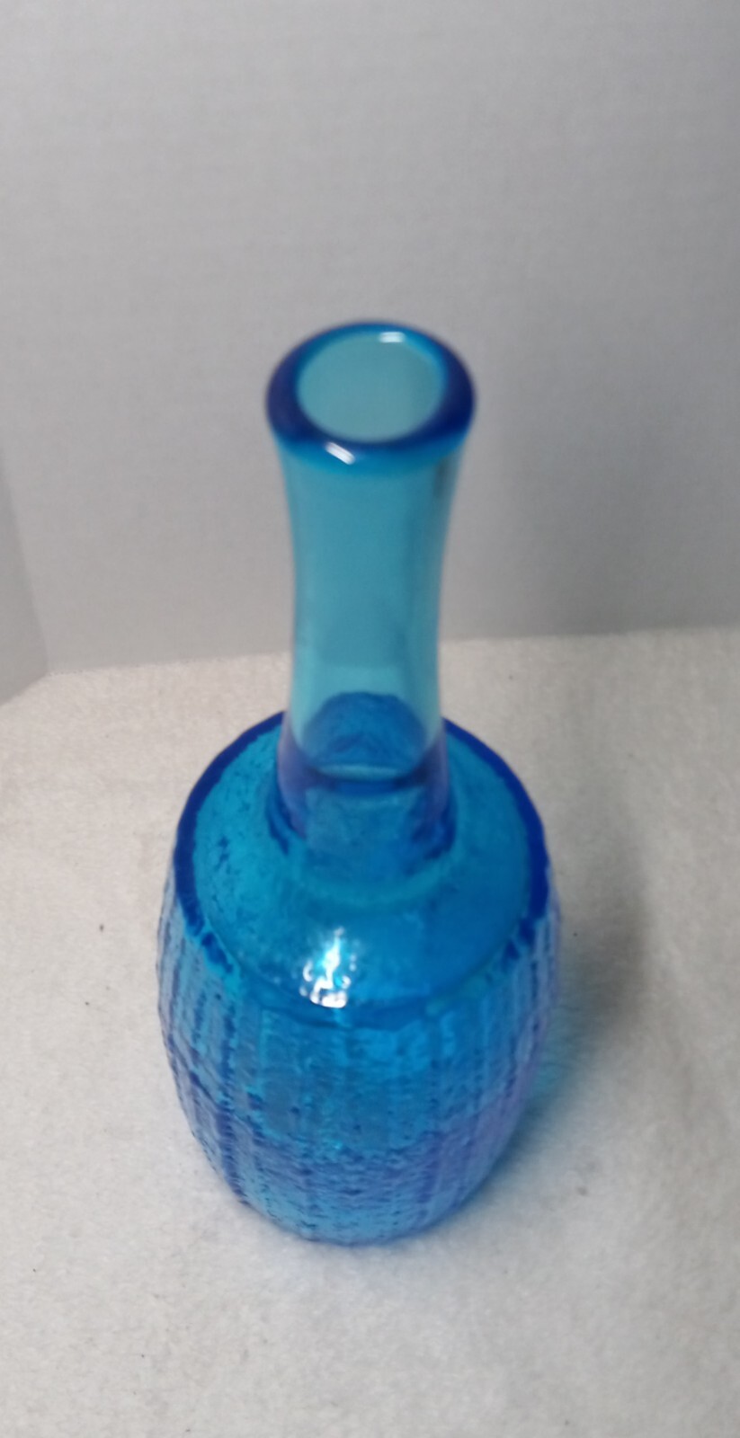 Vtg Rare Long Neck Wayne Husted Blue Glass Indiana Handcraft Decanter ...