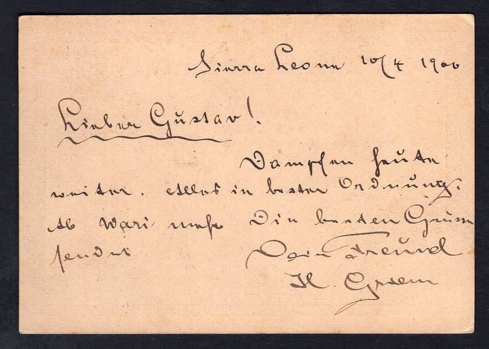 SIERRA LEONE 1900 UPU Postal Card to Germany | eBay