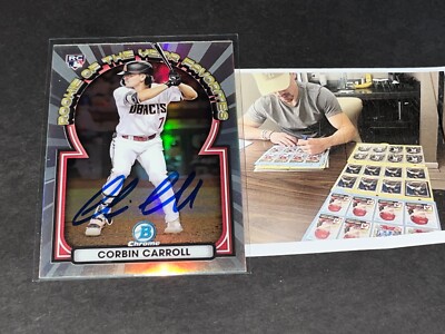 Corbin Carroll Diamondbacks Auto Signed 2023 Bowman Rookie Year ...