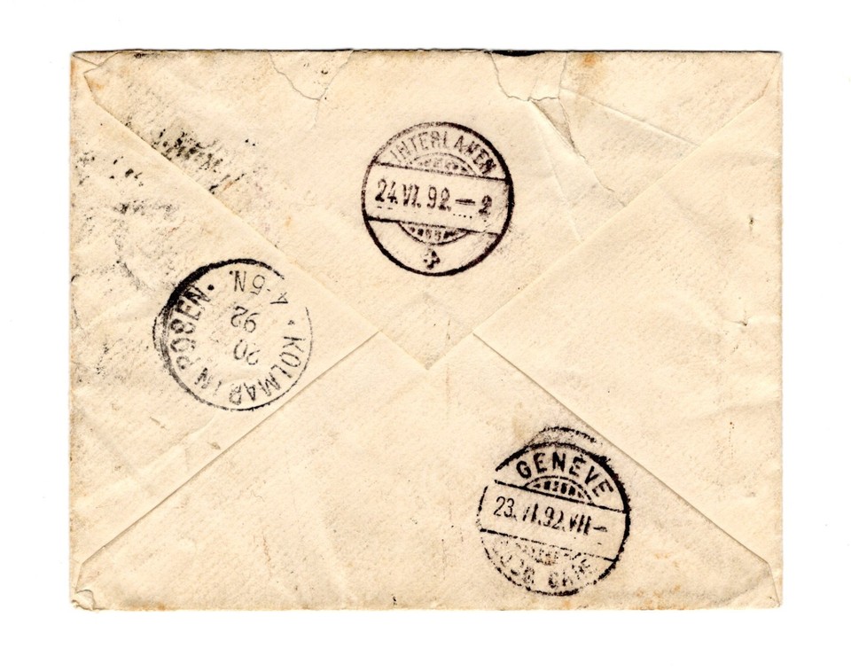 E121 Germany 1892 Cover to Switzerland - Redirected / Postage Due - | eBay