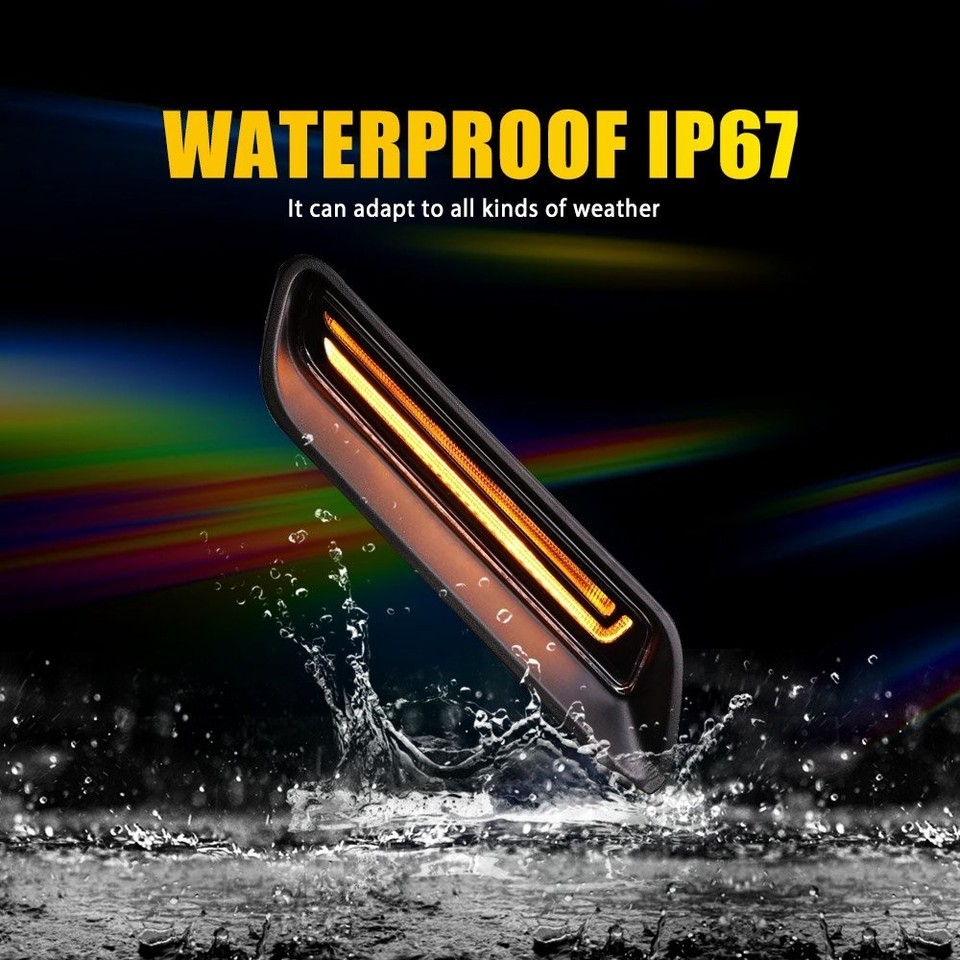 Sequential 2x Hood LED Bezel Trim Signal Driving Light For Dodge 10-22 ...