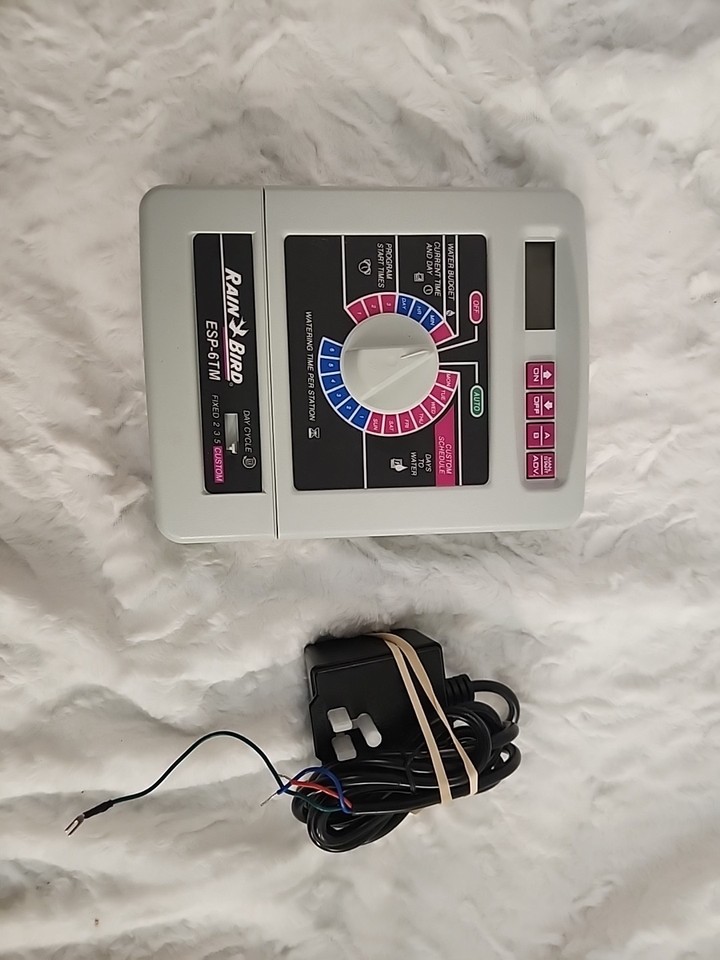 Rain Bird ESP-TM 6 ZONE Digital Irrigation Controller AC Transformer ...