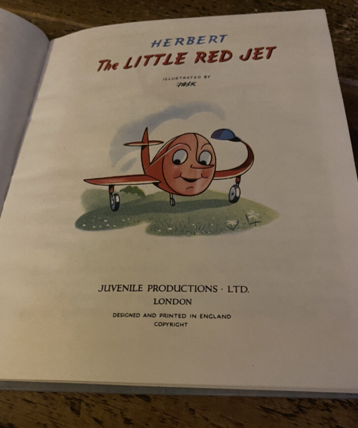 HERBERT The LITTLE RED JET - Illustrated by Fask 1950's Children's ...